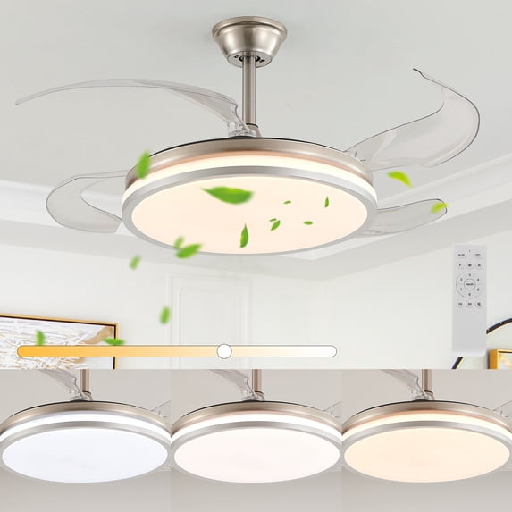LHYY 42 Inch 2 Tiers Design Modern LED Ceiling Fan with Light and ...