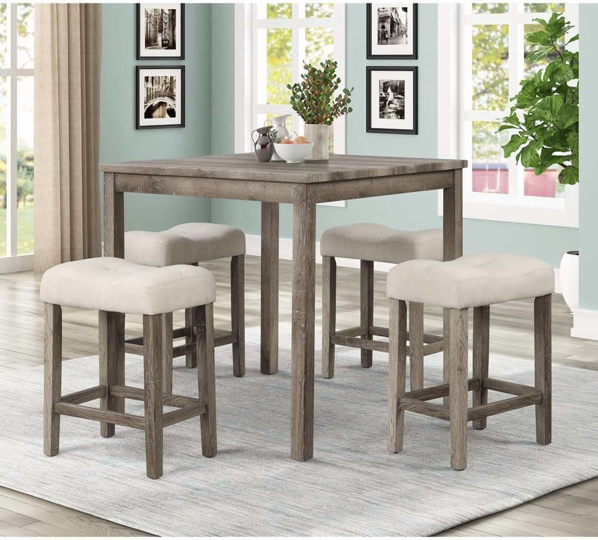 LHYY 5 Piece Counter Dining Set,36-inch Square Dining Table with 4 ...