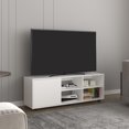 LHYY 51"Wide Tv Stand with One Door Cabinet,Four Open Shelves,Cable ...