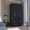 LHYY 71" High Armoire Wardrove Closet with 2 Drawers,Four Doors,Three ...