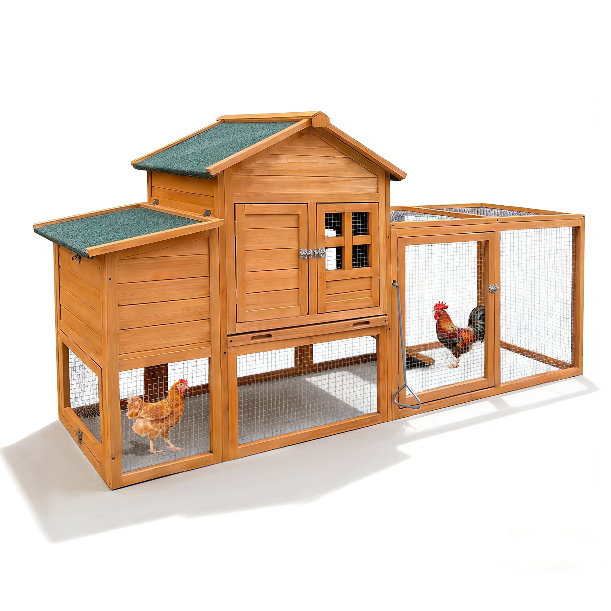 LHYY 80" Chicken Coop with Nest Box and Removable Tray,Hen House for 2 ...