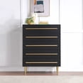 LHYY Contemporary 5-Drawer Chest with Gold Accent,1 Piece Drawer ...