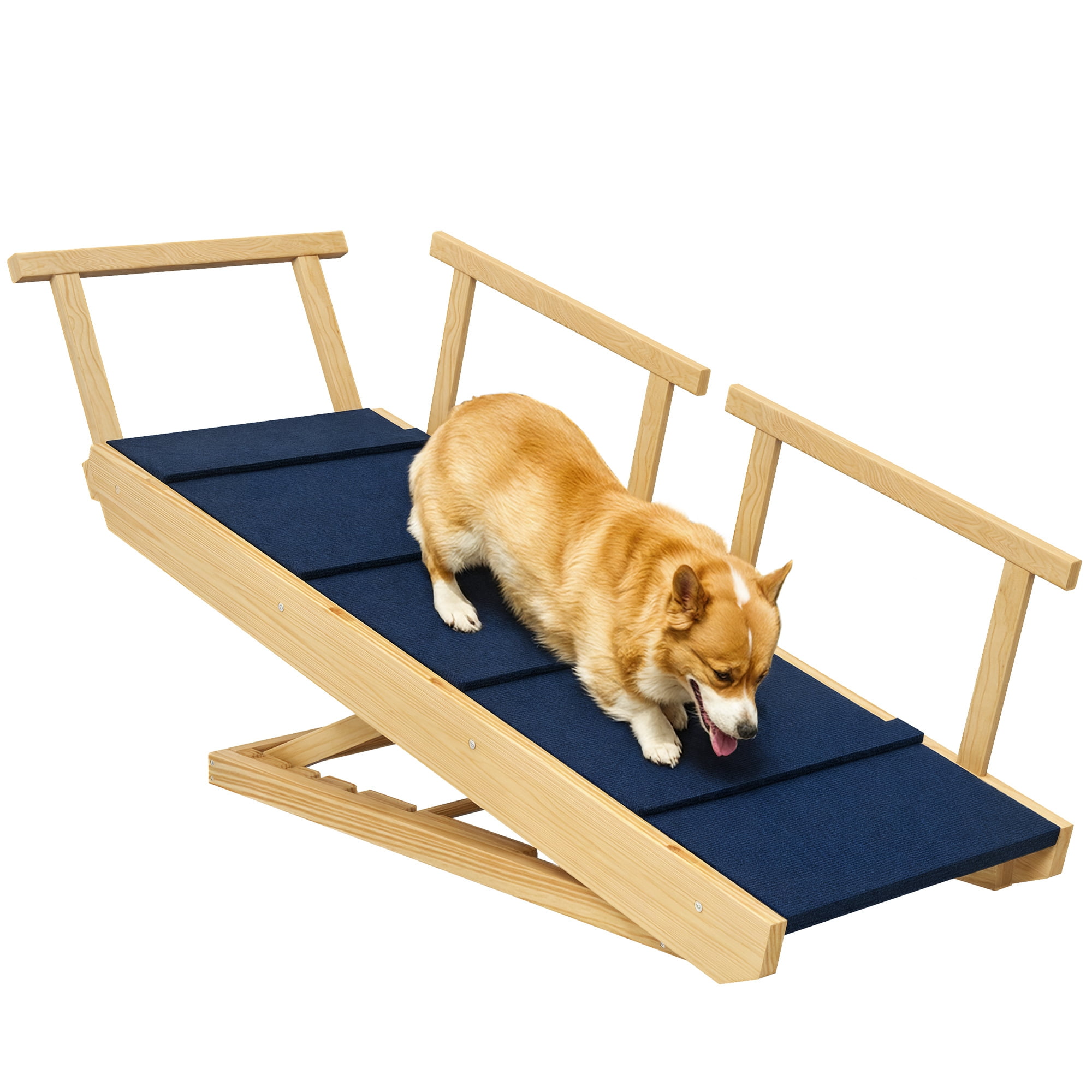 LHYY Dog Ramp,Adjustable 4 Height Pet Ramp,Foldable Wooden Dog Stairs ...