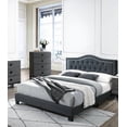 LHYY European Design 1pc Queen Bed Button Tufted Headboard Charcoal ...
