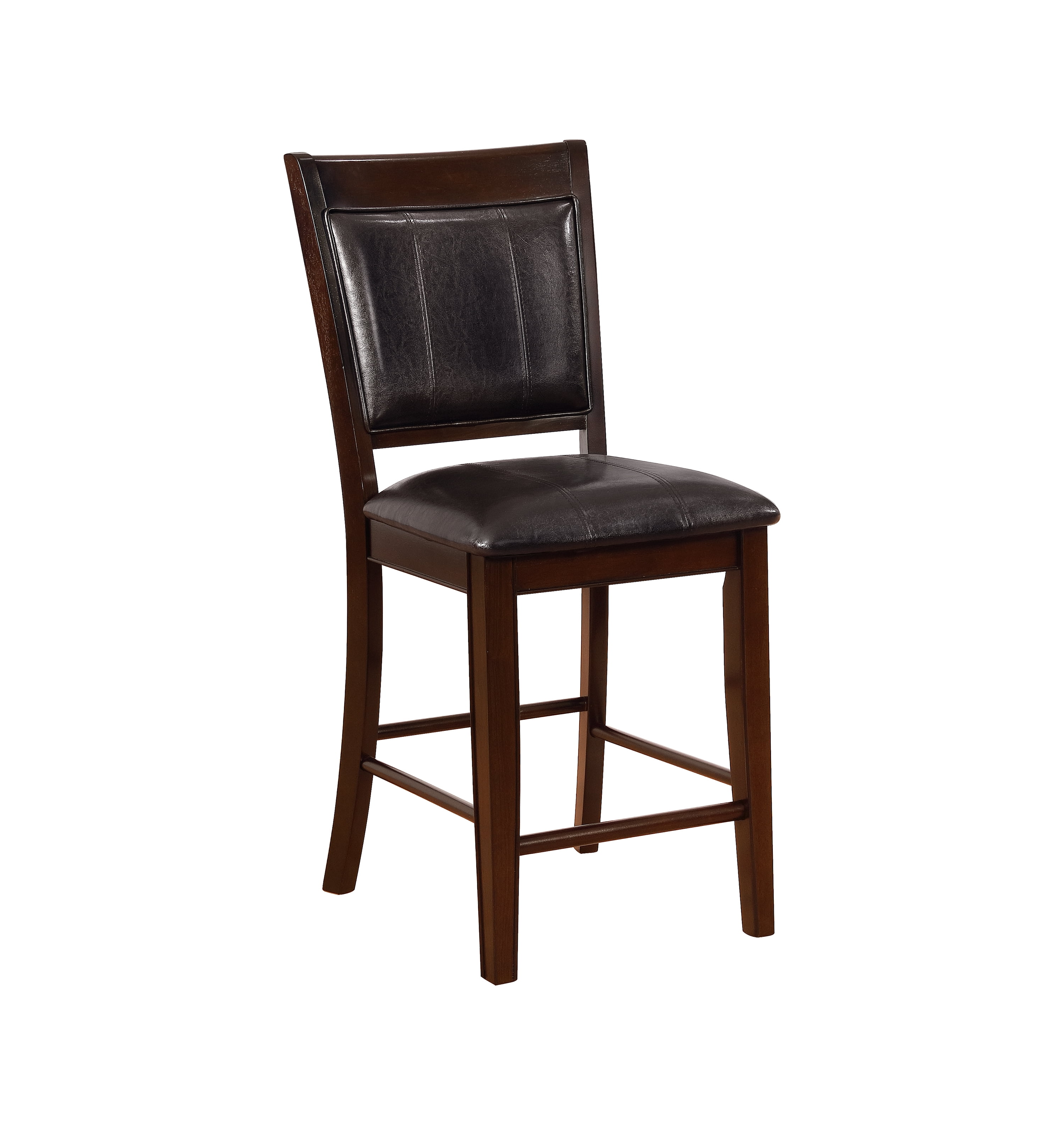 LHYY Farmhouse Style 2pc Dark Brown Espresso PU Counter Height Chair ...