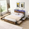 LHYY Full Bed Frame,Storage Headboard with Charging Station,Solid and ...