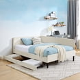 LHYY Full Size Upholstered Platform Bed Frame with 2 Storage Drawers ...