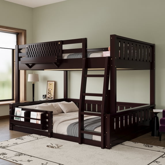 LHYY Full XL over Queen/Full over Queen Bunk Bed with Ladder and ...