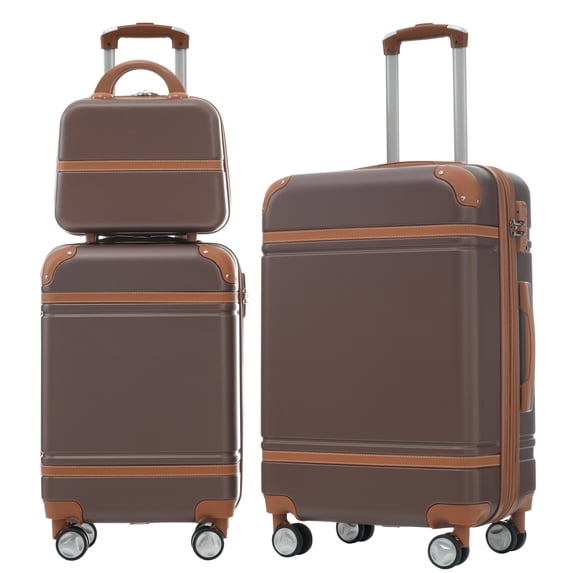LHYY Hardshell Luggage Sets 3 Pieces 20"+24" Luggages and Cosmetic Case ...
