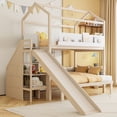 LHYY House-Shaped Wooden Bunk Bed with Slide Storage Staircase,Twin ...