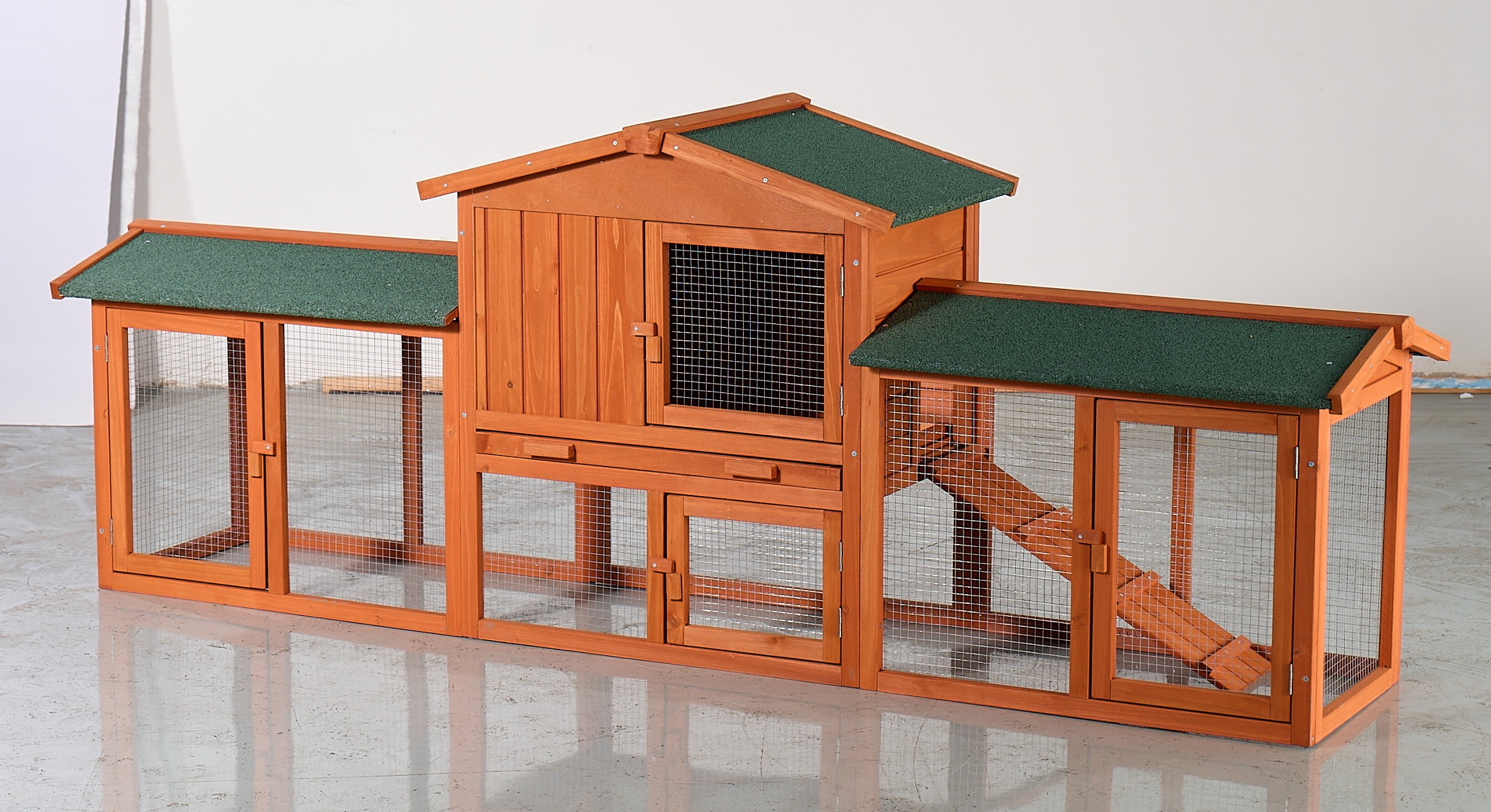 LHYY Large Wooden Rabbit Hutch,Outdoor Bunny Cage with Spacious Run ...