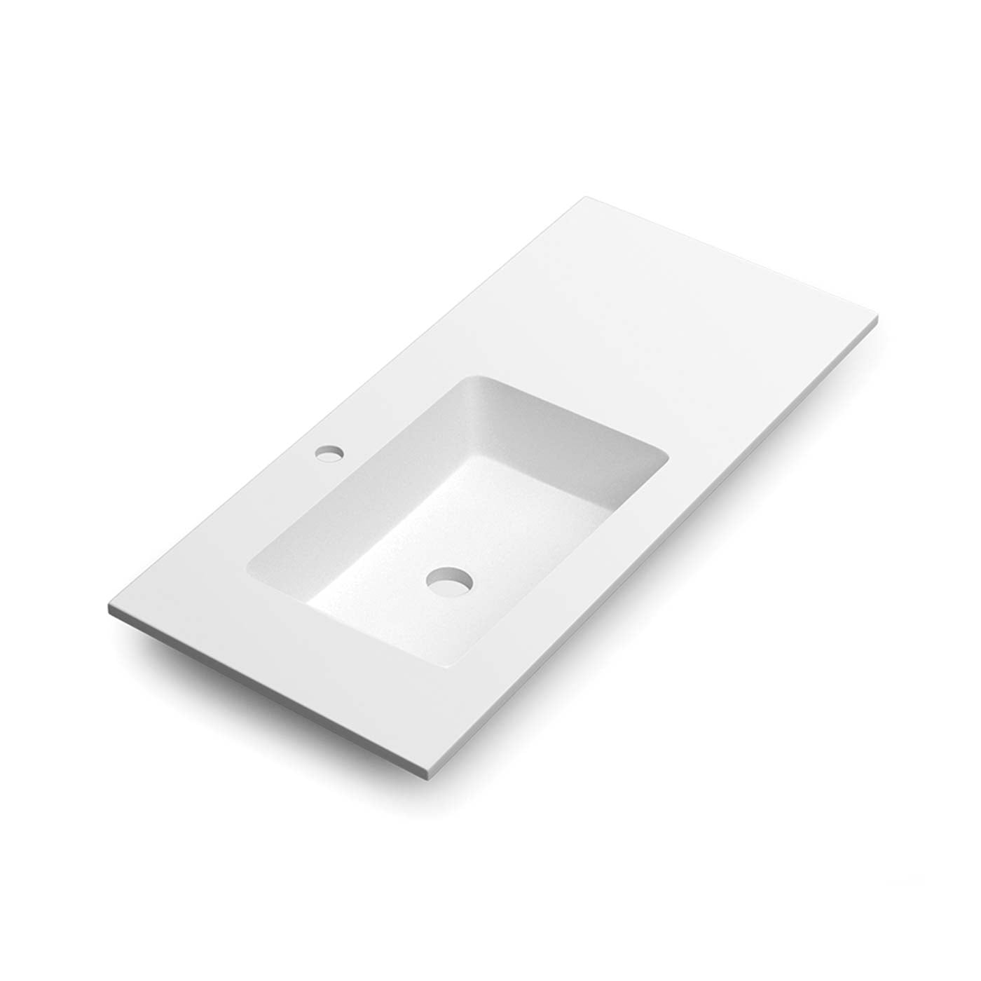 LHYY Mara Matt White Basin Solid Surface Left Single Bowl 40 Inches (70 ...