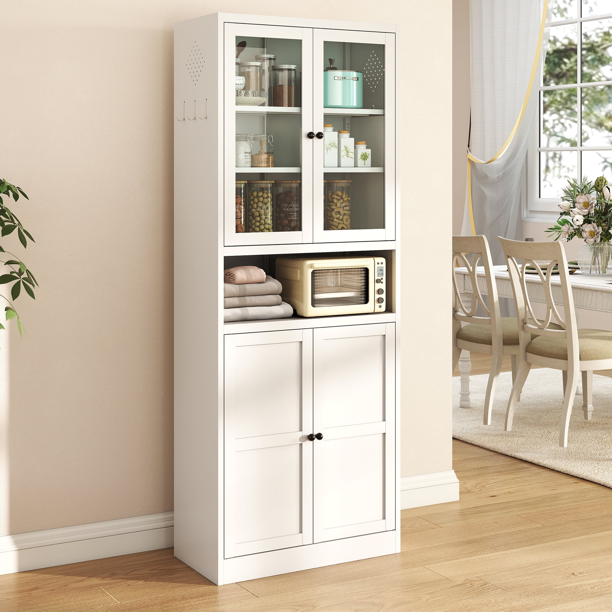 LHYY Metal Kitchen Pantry Cabinet-72"Tall Storage with Adjustable ...