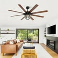 LHYY Modern 66 Inch Ceiling Fan With 6 Speed Wind 8 Blades Remote ...