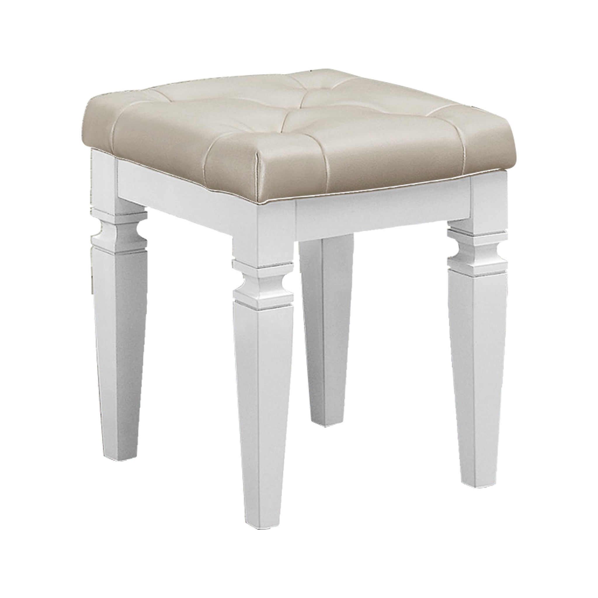 LHYY Modern Glam Bedroom Furniture 1pc Vanity Stool Luxury White Finish ...