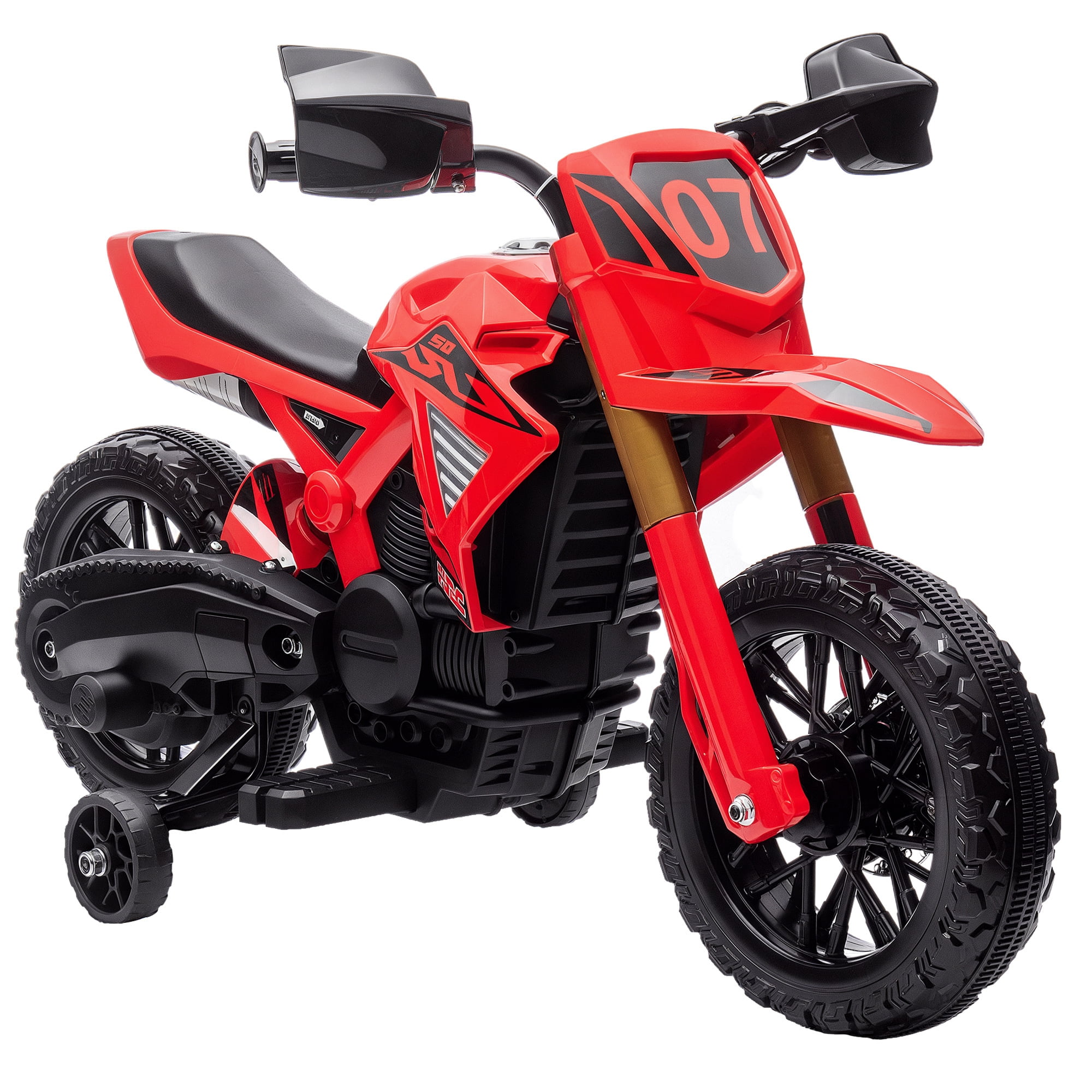 LHYY Motorcycle,6V Battery Powered Dirt Bike with Training Wheels,Horn ...