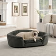 LHYY OVERSIZED Size Oval Semi-Enclosed Dog Sofa-Durable Linen Material ...