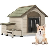 LHYY Outdoor fir wood dog house with an open roof ideal for small to ...