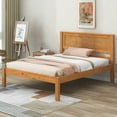 LHYY Platform Bed Frame with Headboard,Wood Slat Support,No Box Spring ...