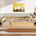 LHYY Queen Floor Bed with Safety Guardrails,Low Profile Wood Platform ...