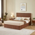 LHYY Queen Size Lift Up Storage Bed Frame,Wooden corrugated curved ...