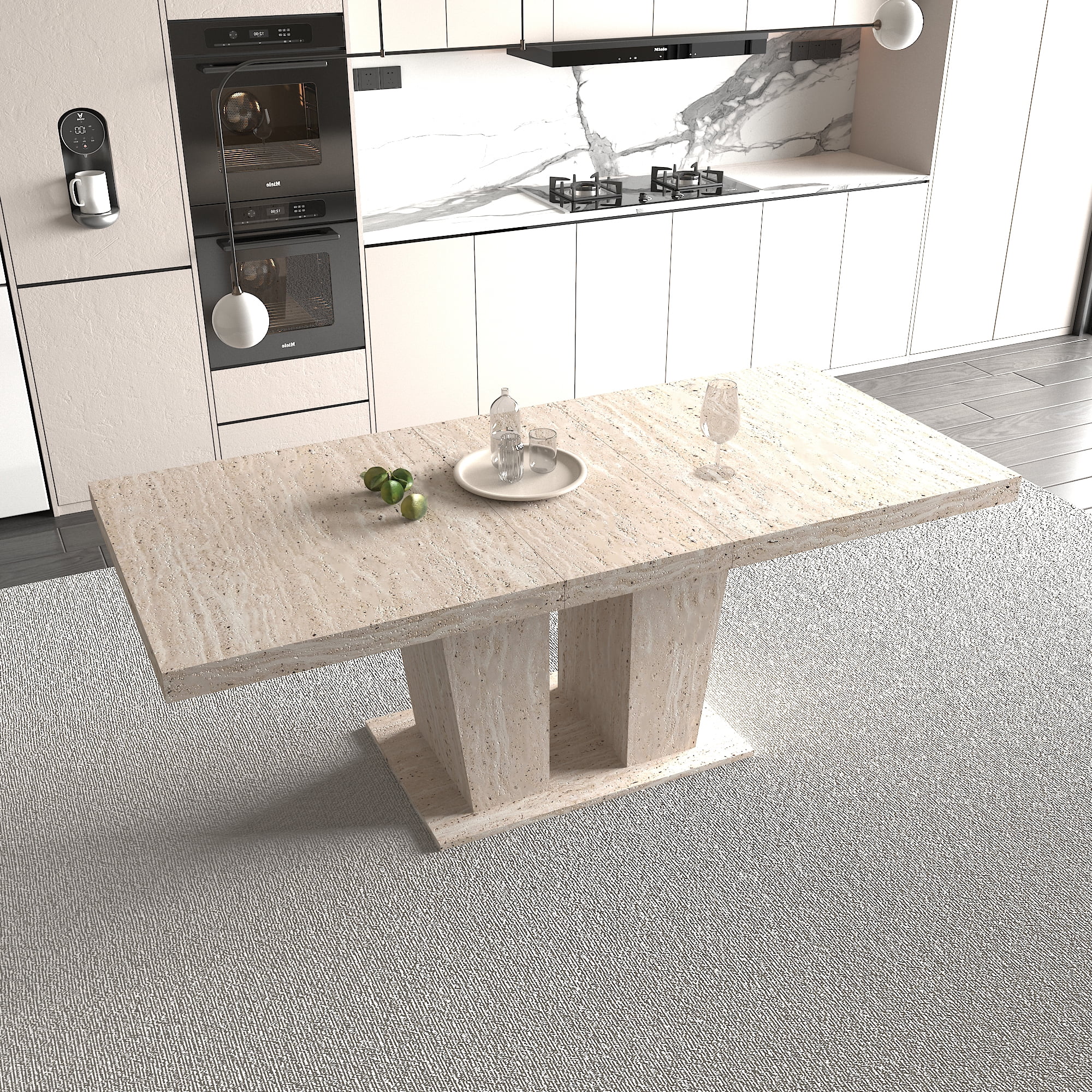 LHYY Rectangular extendable dining table,suitable for 6-10 people,with ...
