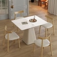 LHYY Retractable Rock Slab Dining Table Set,Modern 5-Piece Expandable ...