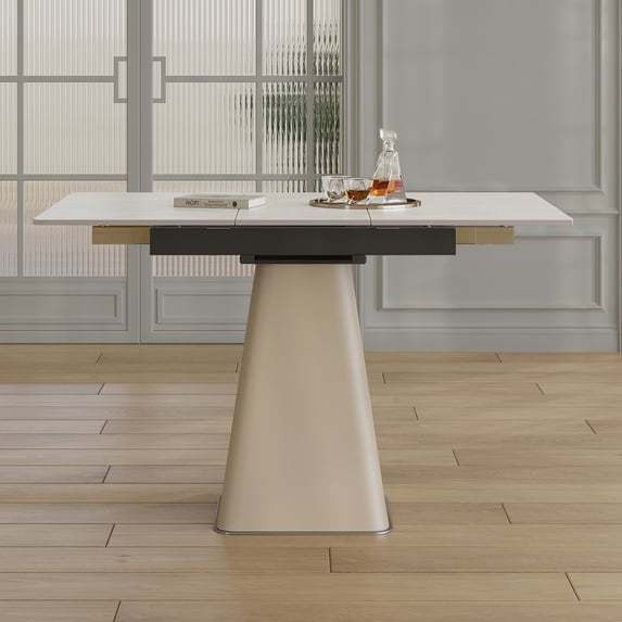 LHYY Retractable Rock Slab Folding Dining Table,Modern Square ...