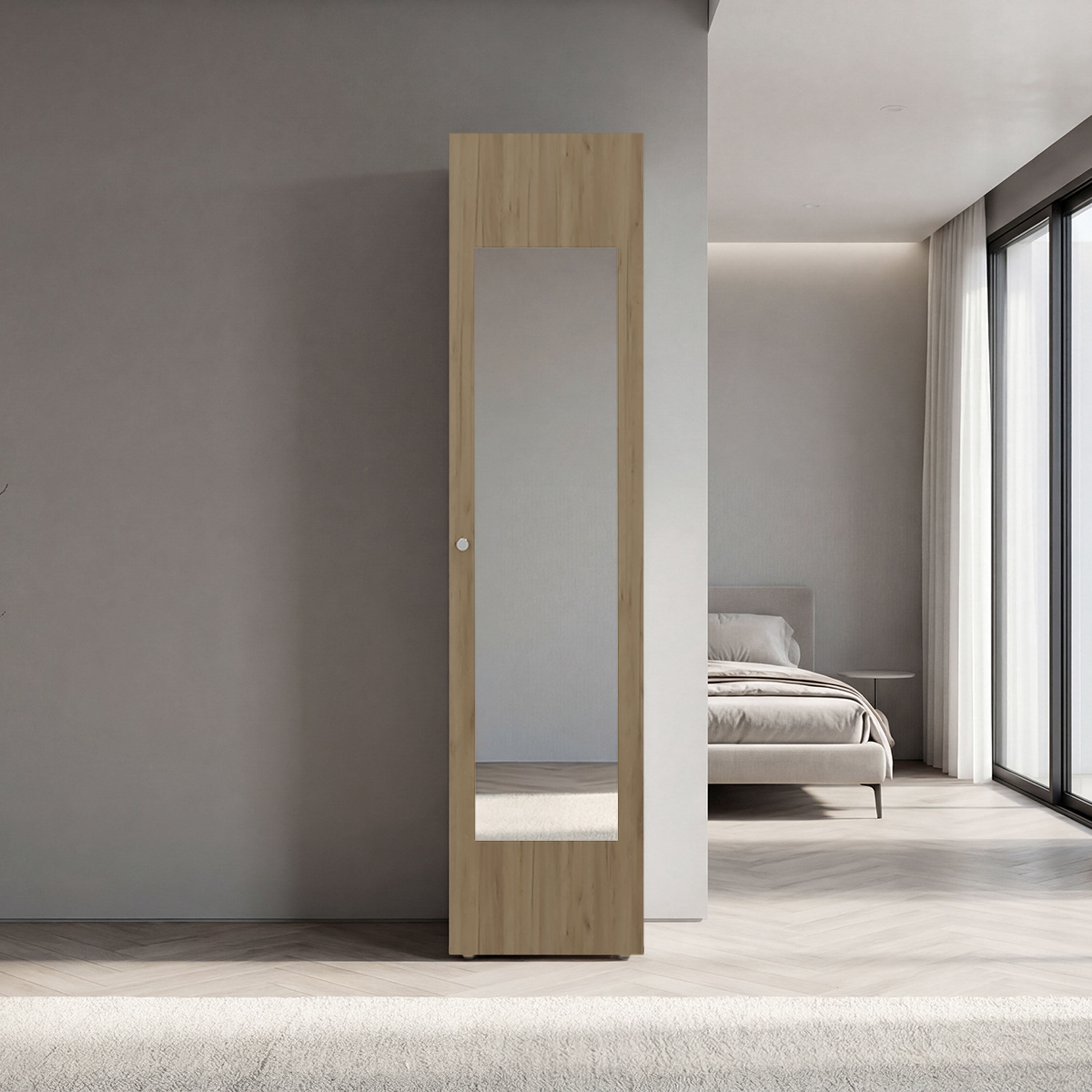 LHYY Storage Cabinet with 4 Shelves and Mirror on Door,Modern Design ...