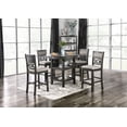 LHYY Style Gray Finish 5pc Counter Height Dining Table Set 1x Table 4x ...