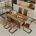 LHYY Table and chair set.64.5x35.4 Inch Stylish Wood Color Textured ...