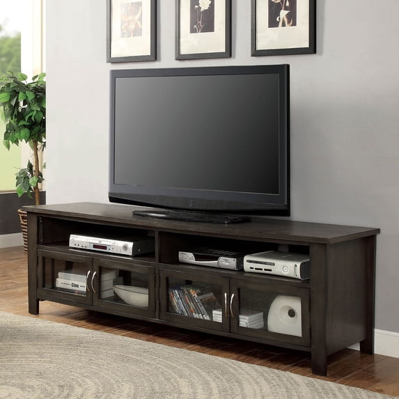 LHYY Transitional Style TV Console Base With Dual Cabinet And Two Open ...