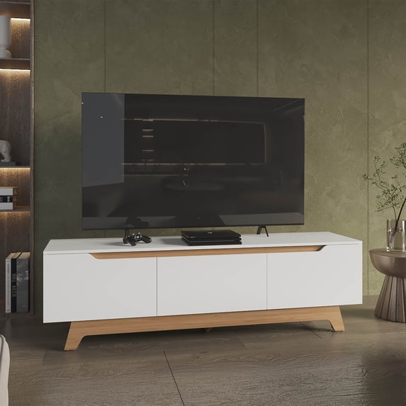 LHYY Tv Stand,Two Doors Modern Entertainment Center,Open Shelves And ...