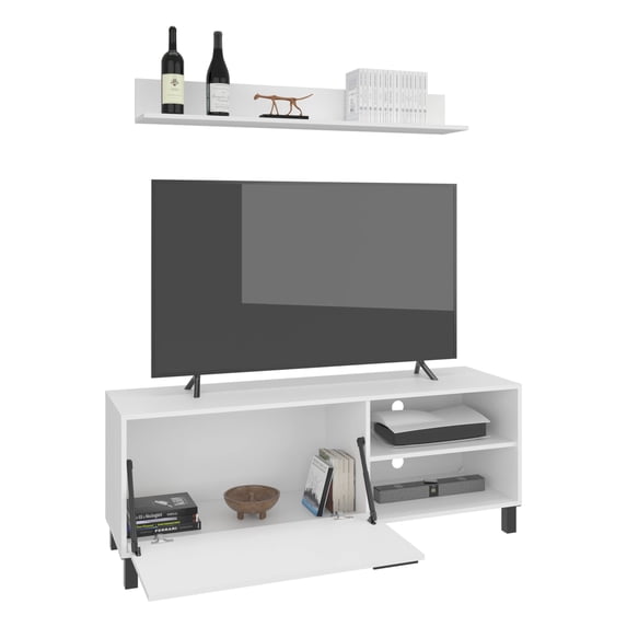 LHYY Tv Stand Two Doors,Open Shelves And Spacious Top Surface,Modern ...