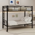 LHYY Twin Over Twin Metal Bunk Bed for ,Metal Structure Bedframe with ...
