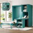 LHYY Twin Size Rotating Wall Beds with Bookshelf,Top Cabinet,Extendable ...