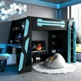 LHYY Twin Size Wood Loft Bed with Desk,Multi-storage Shelves and RGB ...