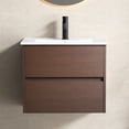 LHYY Wall-Mounted Bathroom Vanity Dark Brown,Easy Assembly,Soft-Close ...