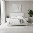 LHYY White Queen Size Bed Frame,Solid Wood MDF,No Box Spring Needed ...