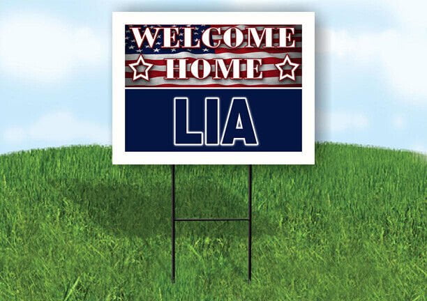 LIA WELCOME HOME FLAG 18 in x 24 in Yard Sign Road Sign with Stand ...