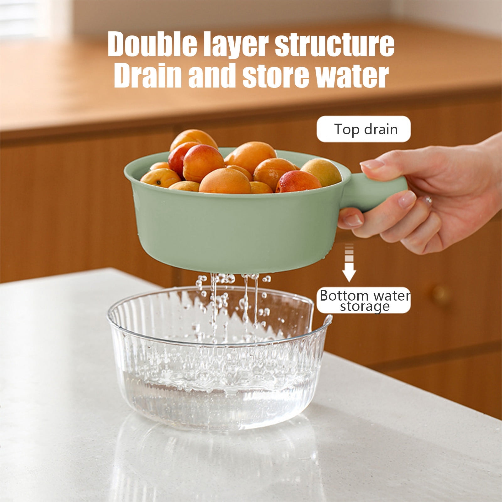 LIAMOBONDOPOLISE 2025 New Double Layer Strainer Basket With Water ...
