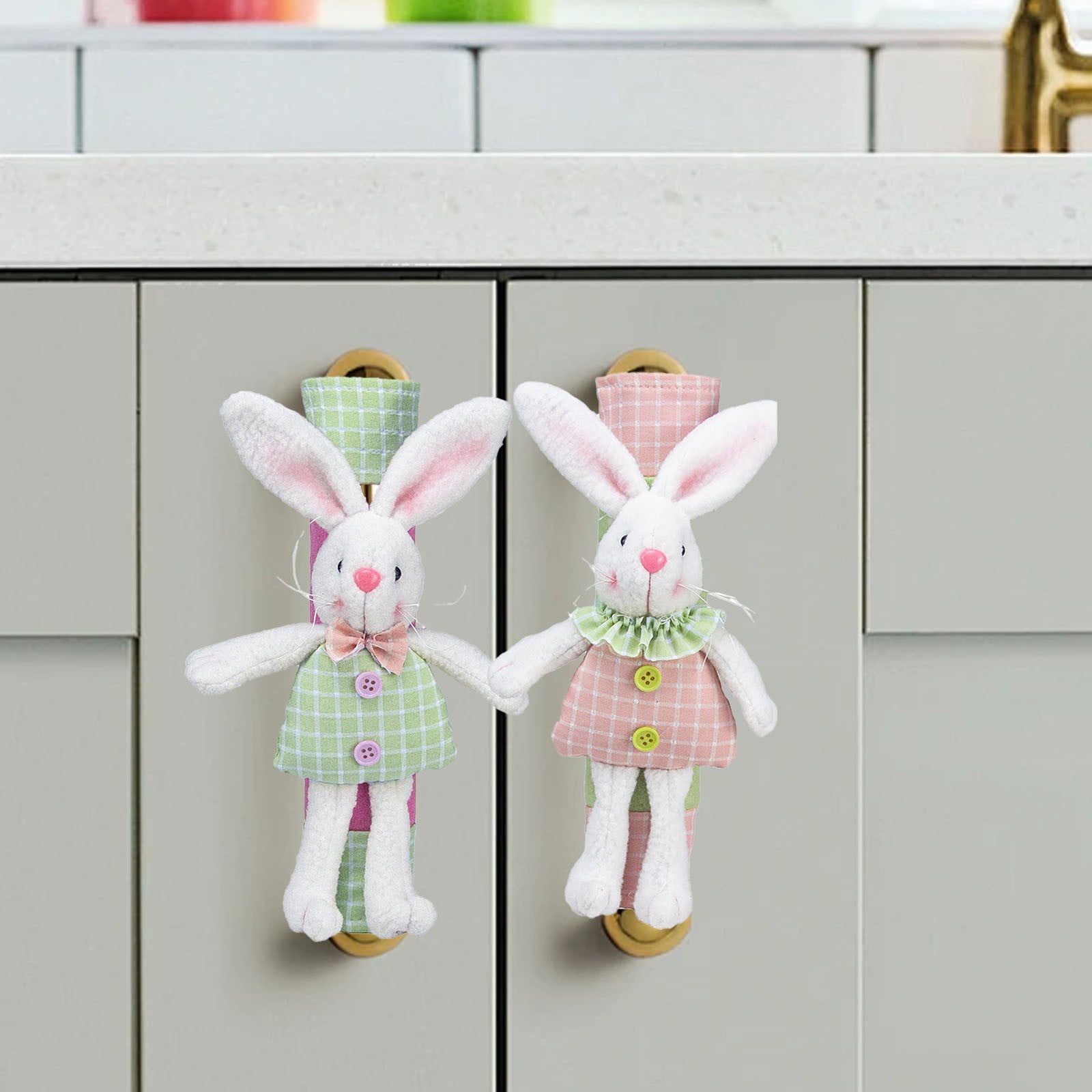 LIAMOBONDOPOLISE 2025 New Easter Bunny Refrigerator Door Cover Easter ...