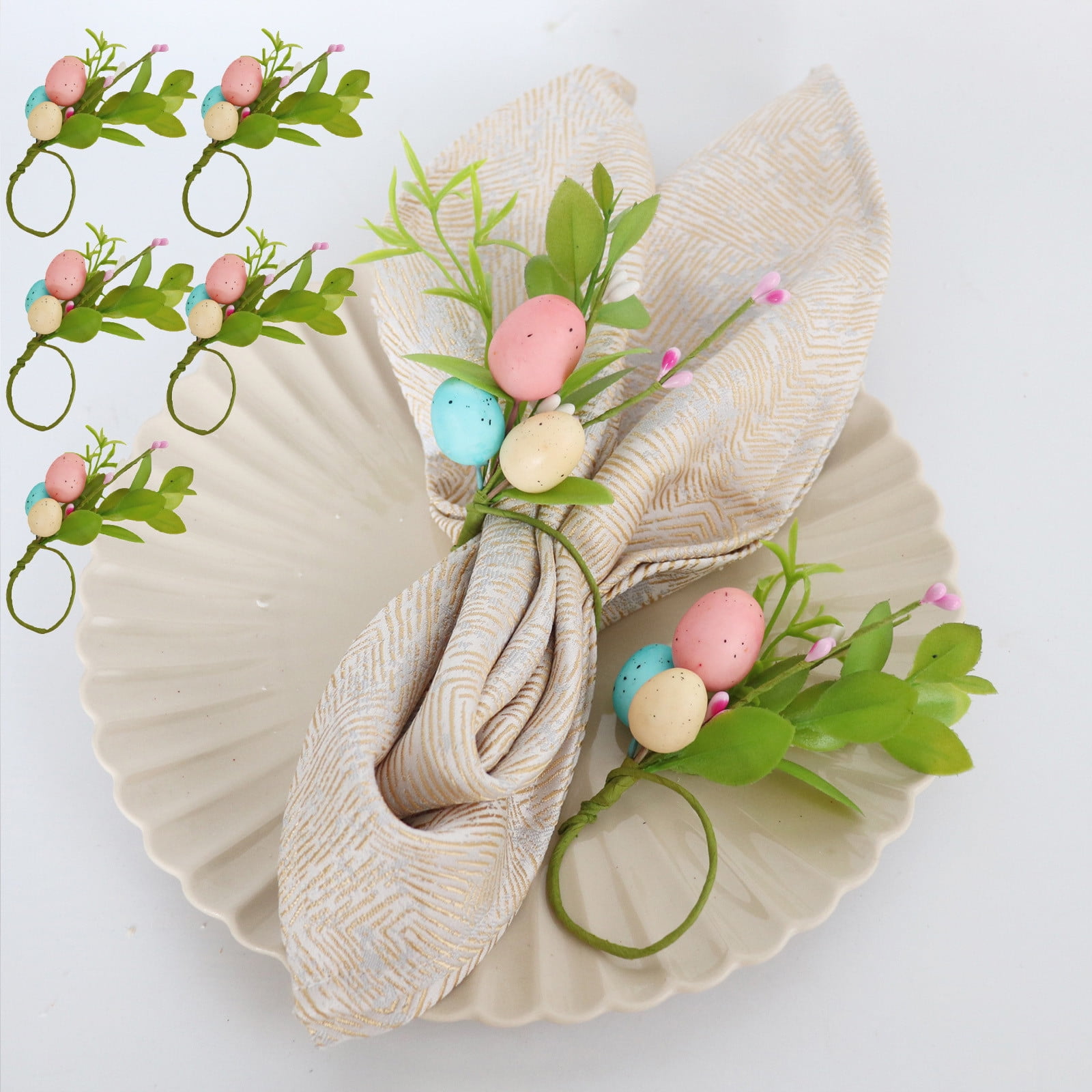 LIAMOBONDOPOLISE 2025 New Eggs Napkin Ring Easter Eggs Western Napkin ...