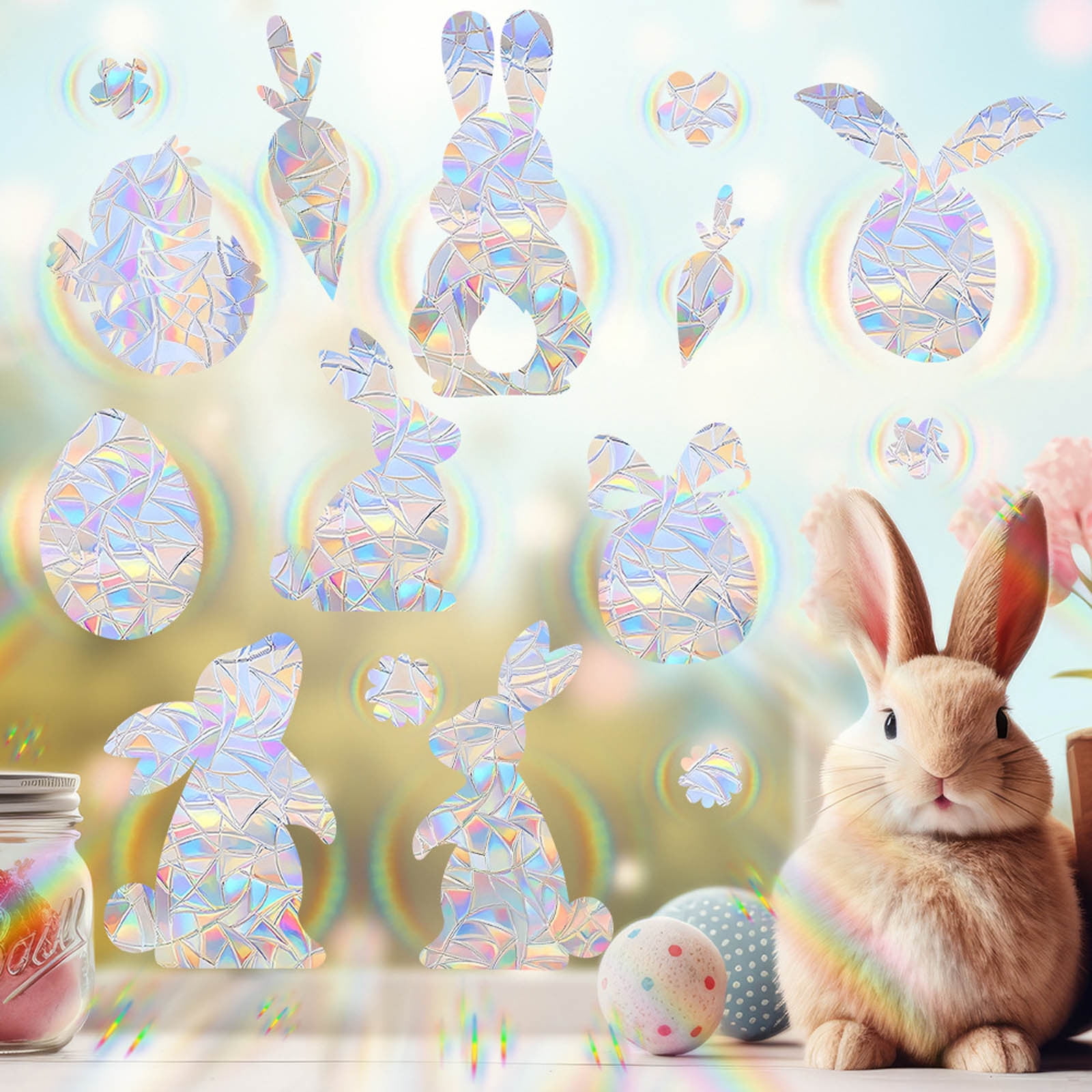 Easter Stickers For Window Door Stickers Easter Decorations Bunny ...