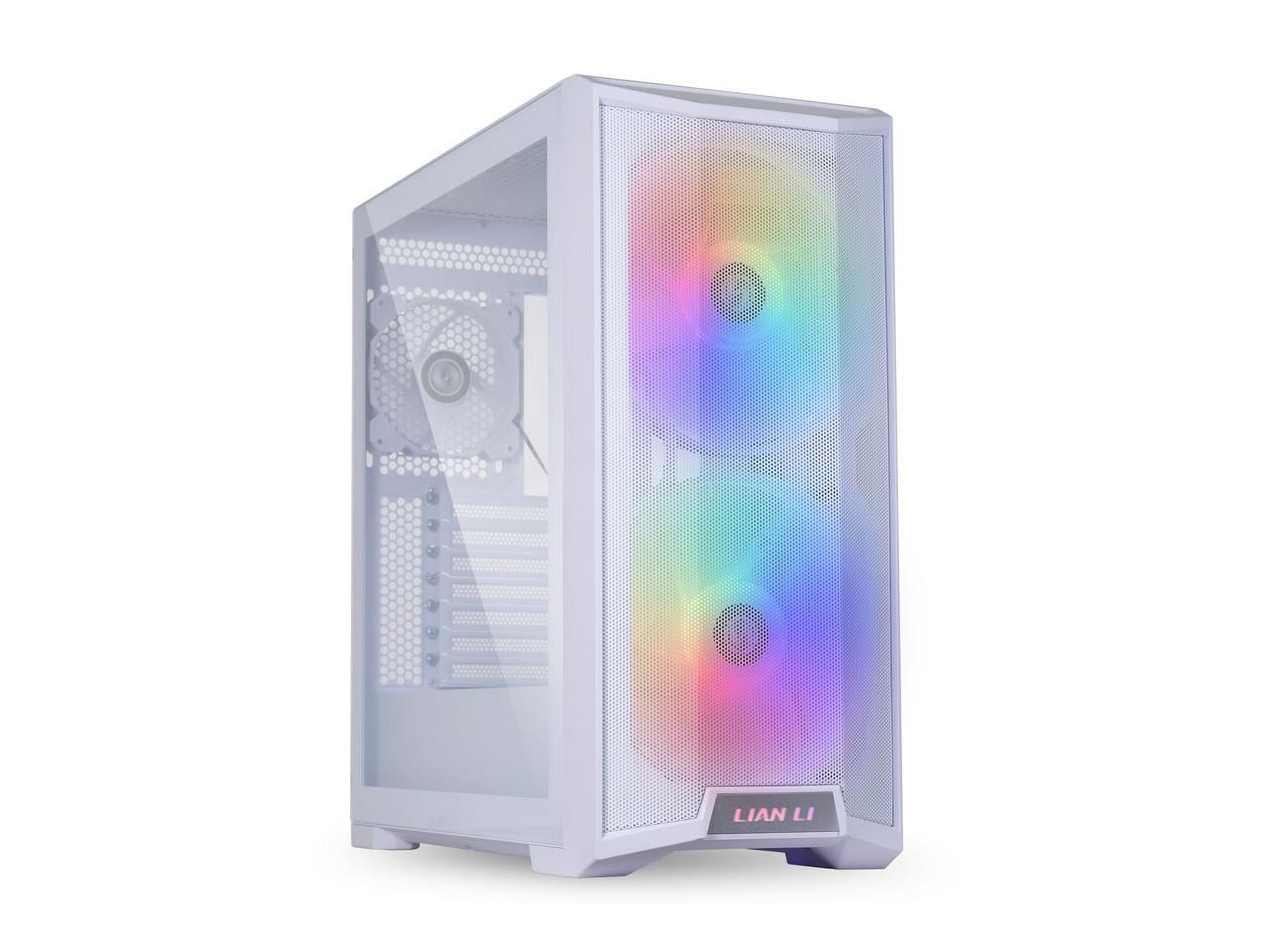 LIAN LI LANCOOL 215 W White Steel / Tempered Glass ATX Mid Tower ...