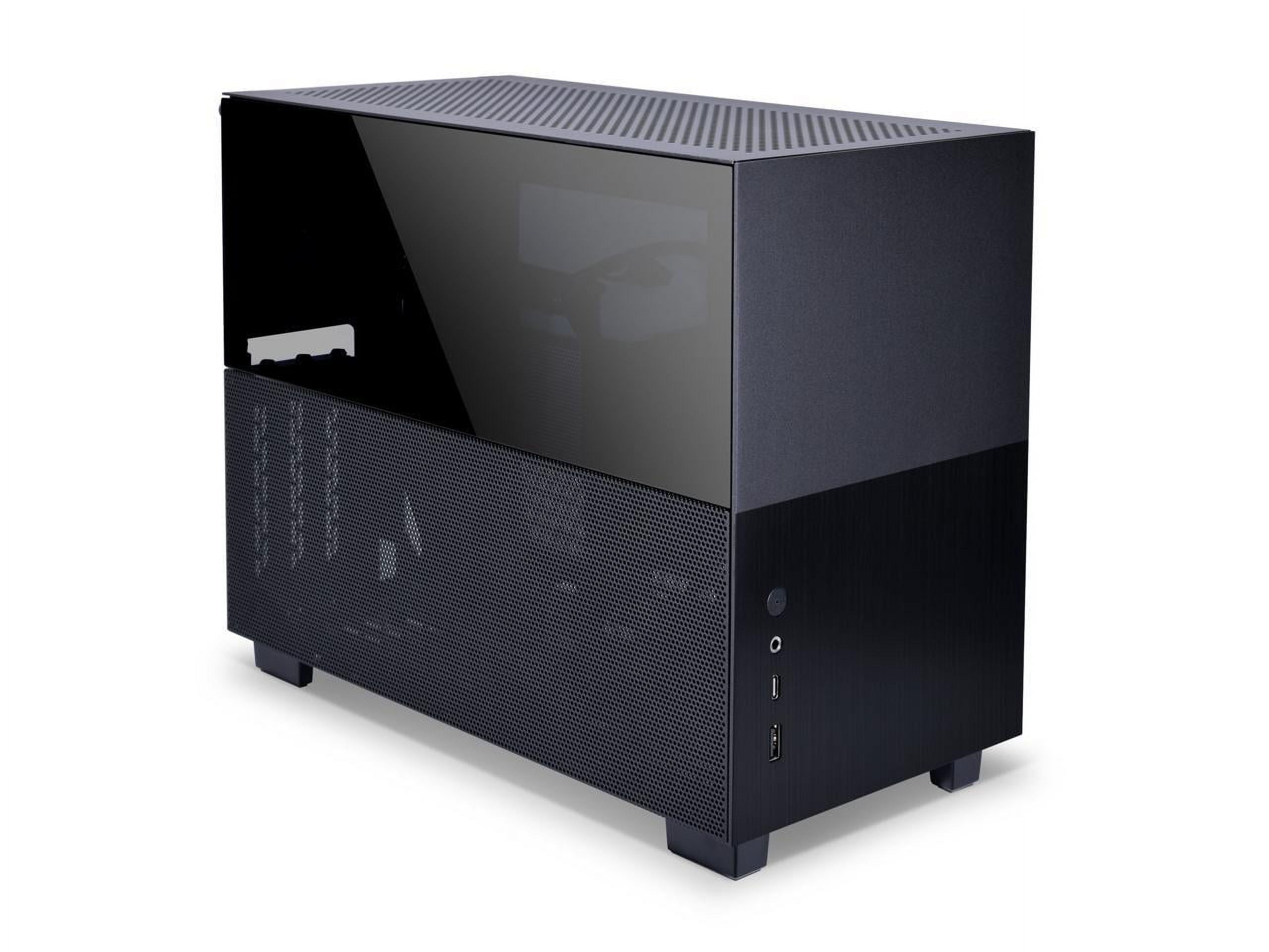 LIAN LI Q58 Black Color SPCC / Aluminum / Tempered Glass Mini Tower ...