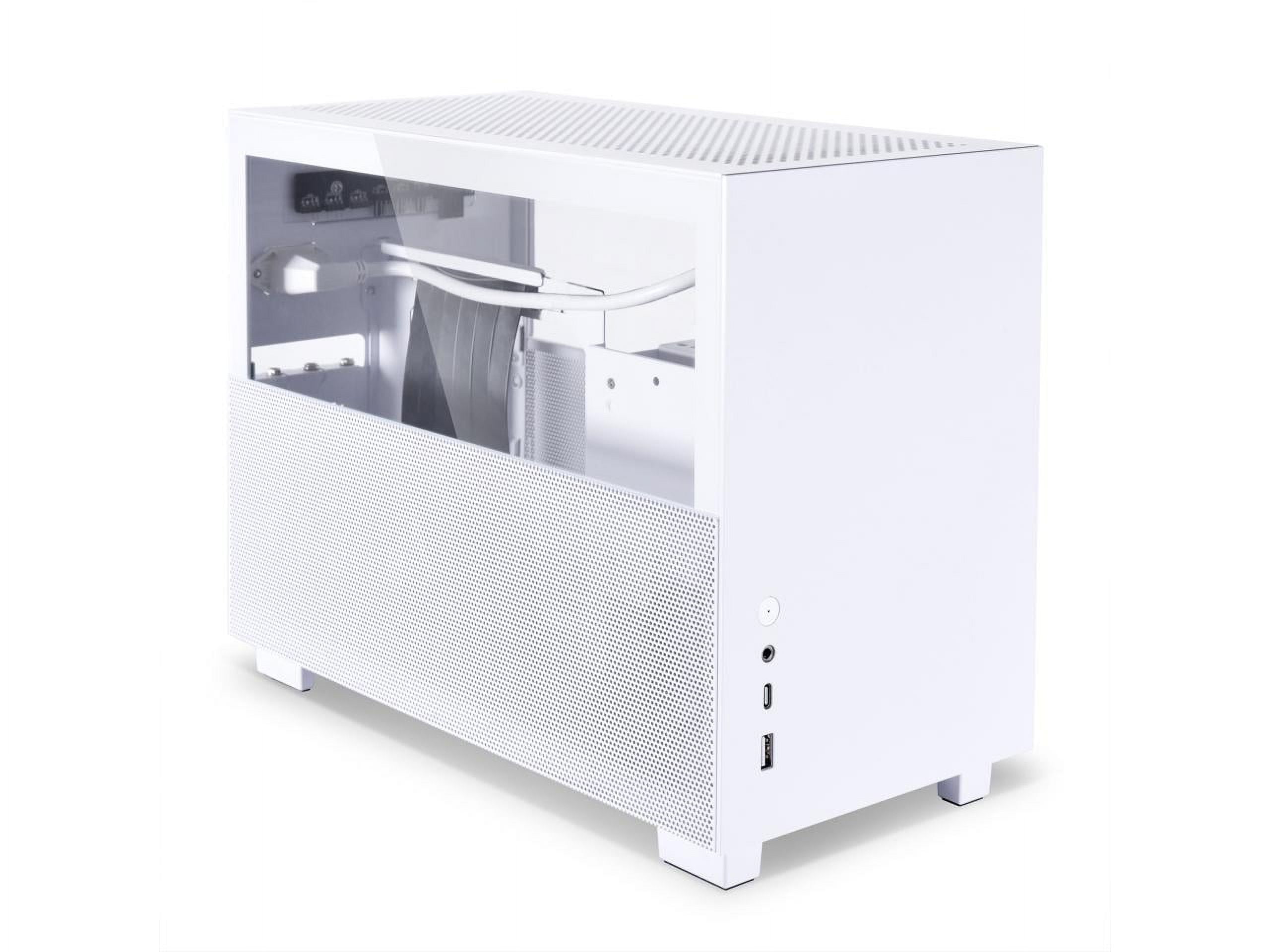 LIAN LI Q58 White Color SPCC / Aluminum / Tempered Glass Mini Tower ...