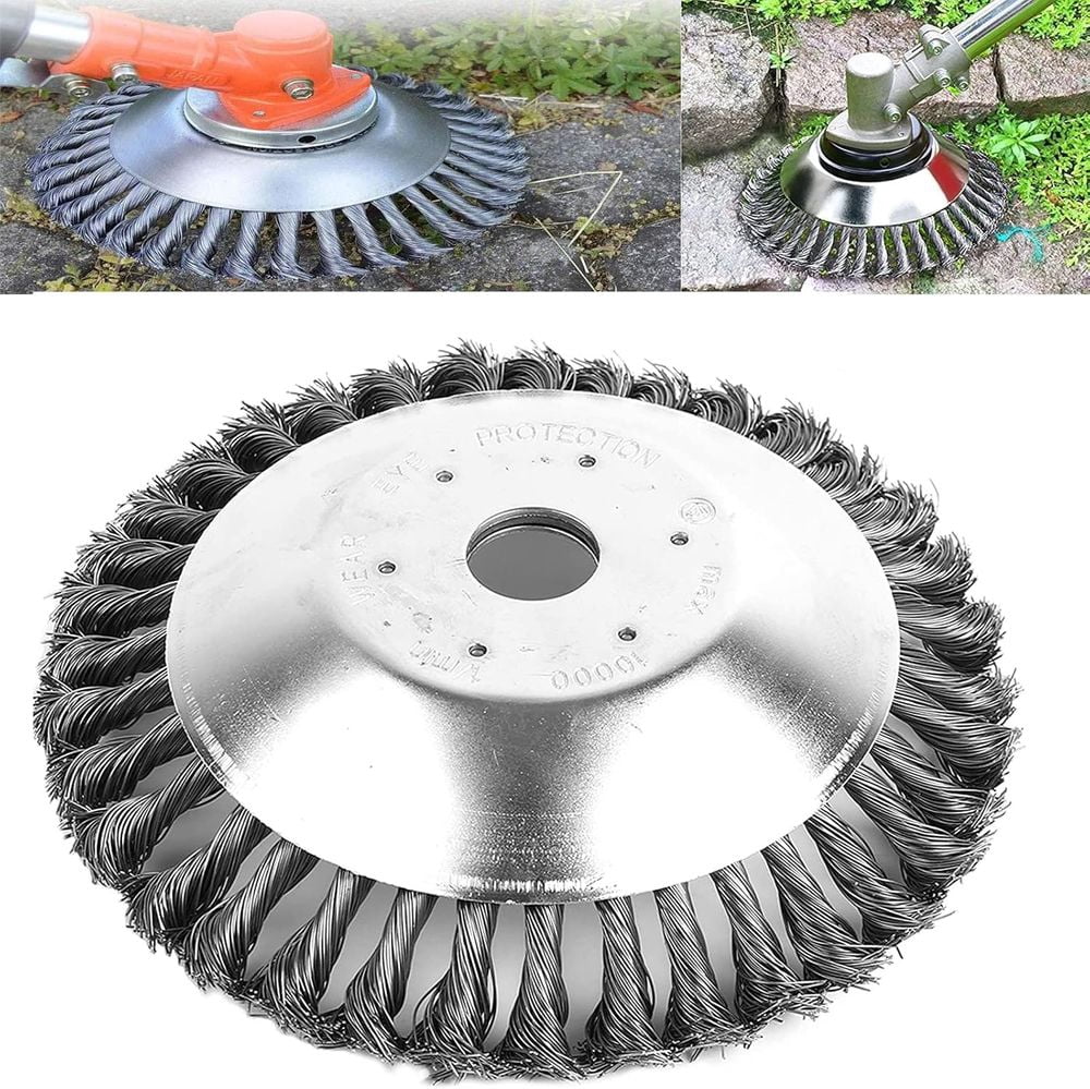 LIANGKA 8 Inch Steel Wire Weed Brush Blade with Universal Adapter Heavy ...