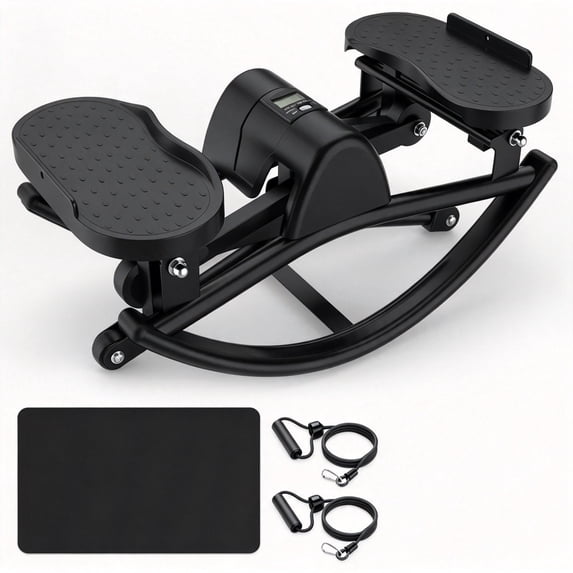 LIANGKA Black Lateral Exercise Stepper Rocking Side To Side Stepper ...