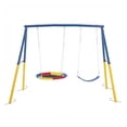 LIANGKA Blue Backyard Swing Set 330lbs Heavy-Duty A-Frame Metal Swing ...
